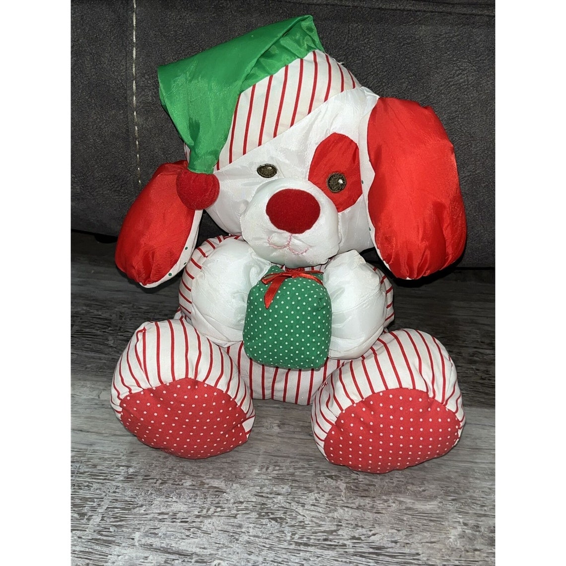 1990 Puffalump Christmas Puppy Dog Holding Present Fisher Price Vintage ...