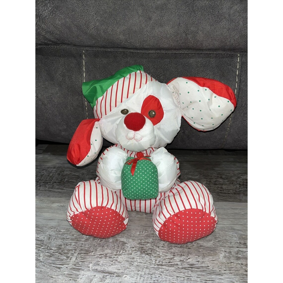 1990 Puffalump Christmas Puppy Dog Holding Present Fisher Price Vintage ...