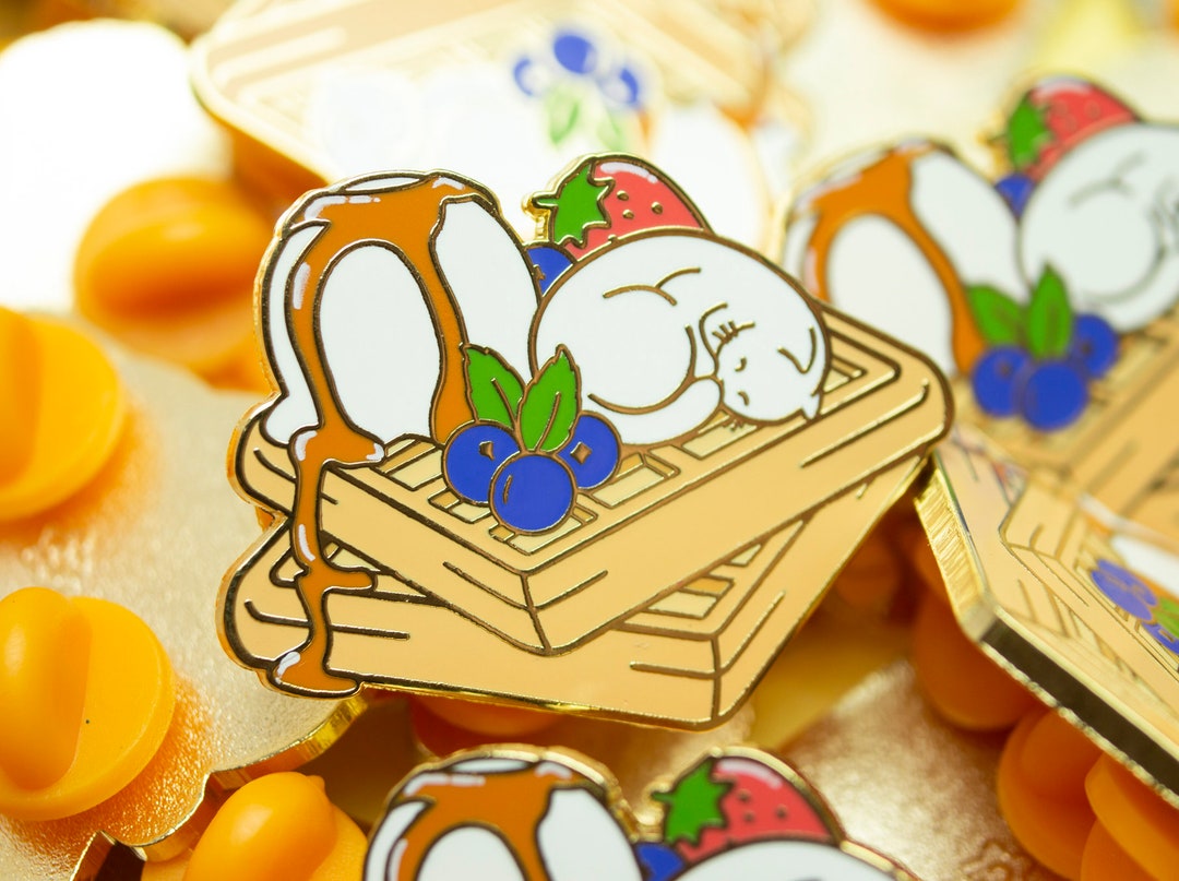 Waffle Kitty, Hard Enamel Pin - Etsy