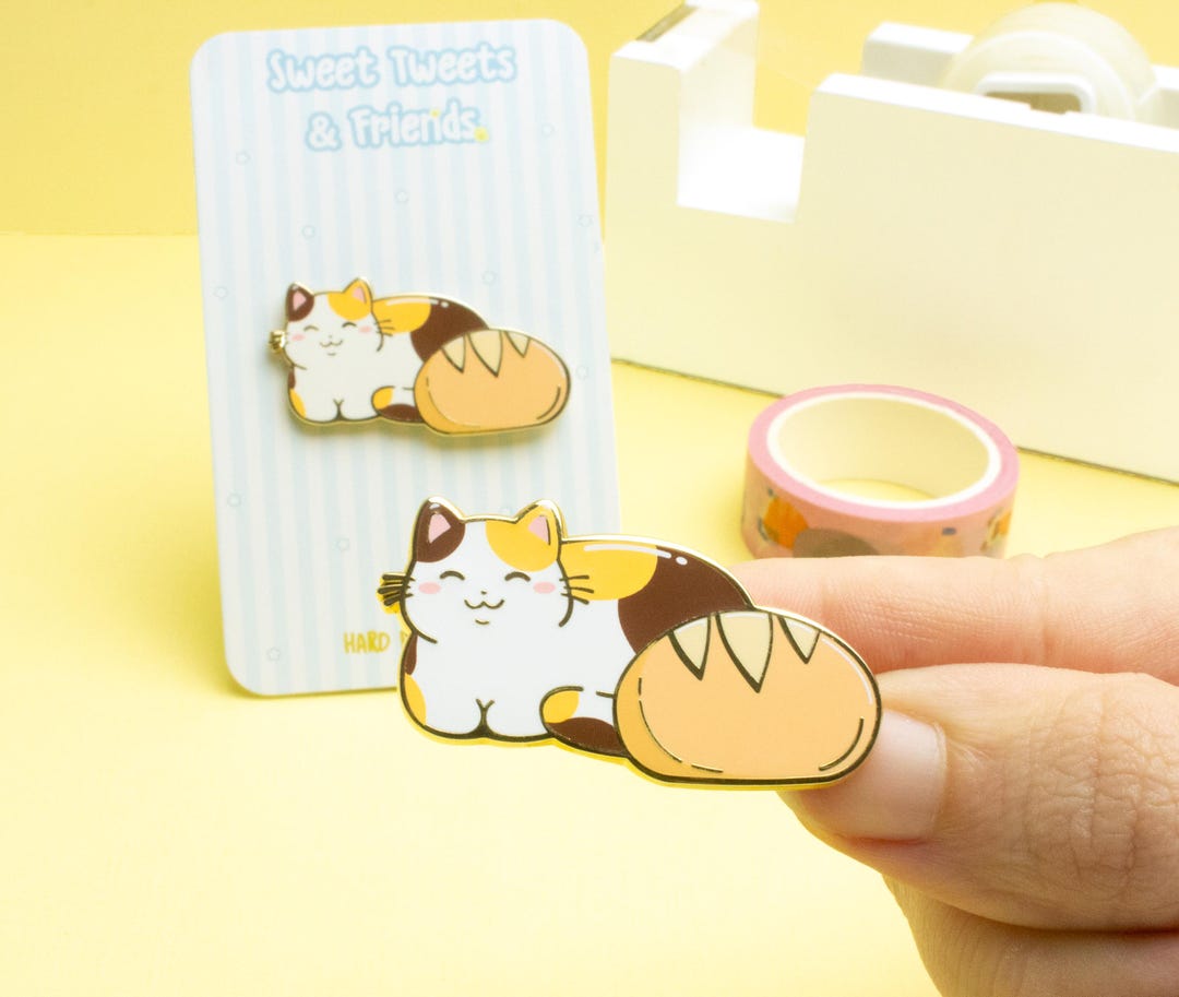 Loaf Kitty, Hard Enamel Pin - Etsy