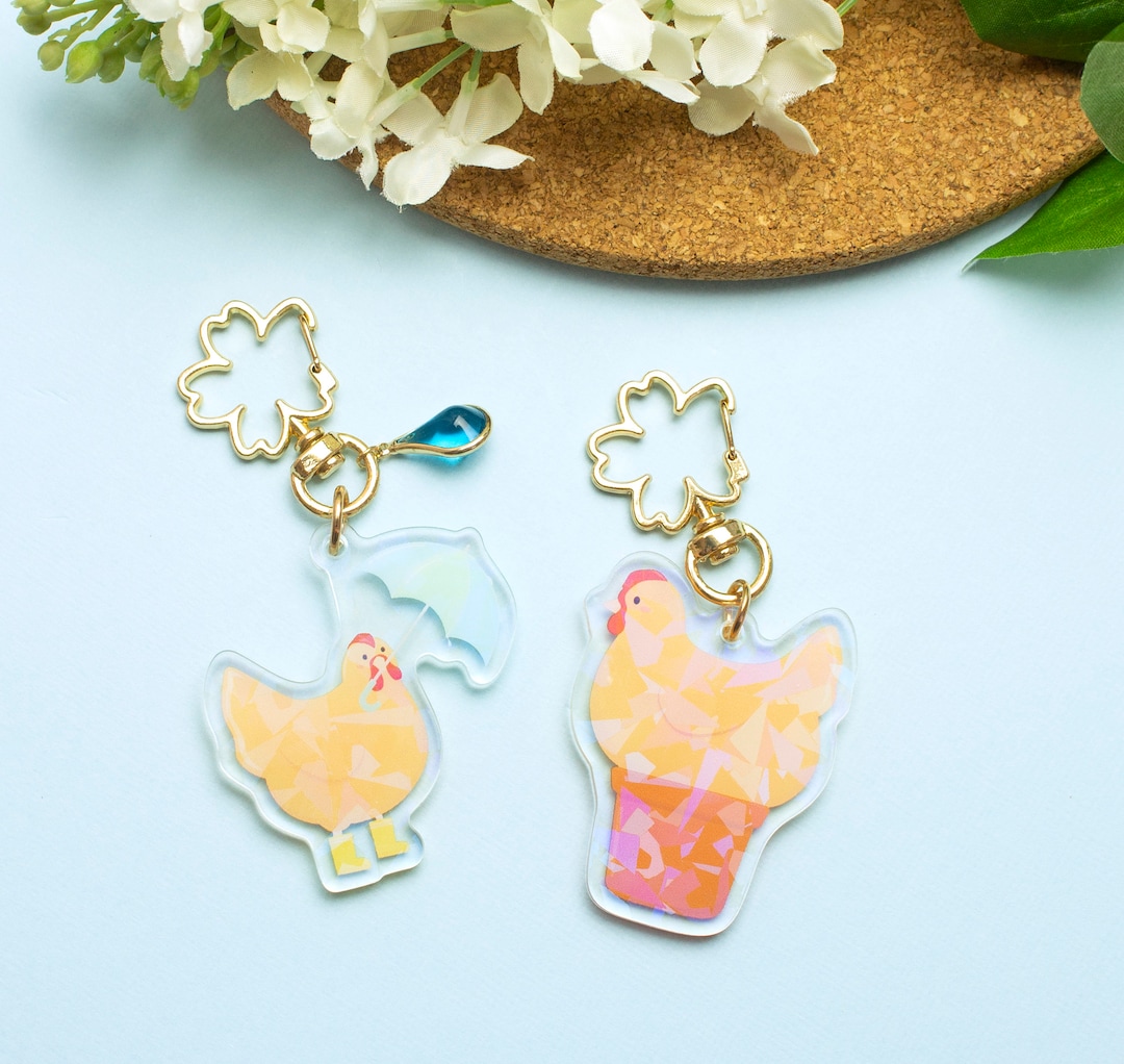 Cheeky Chicken, Acrylic Charms - Etsy