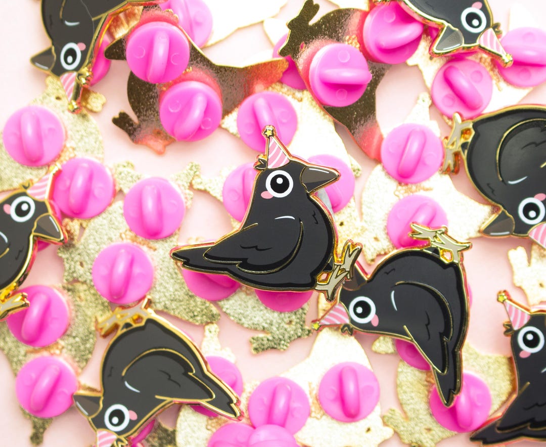 Party Crow, Hard Enamel Pin - Etsy