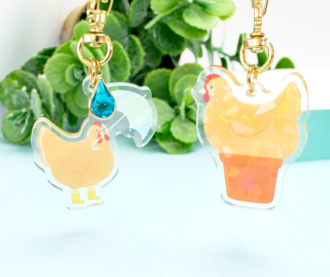 Cheeky Chicken, Acrylic Charms - Etsy