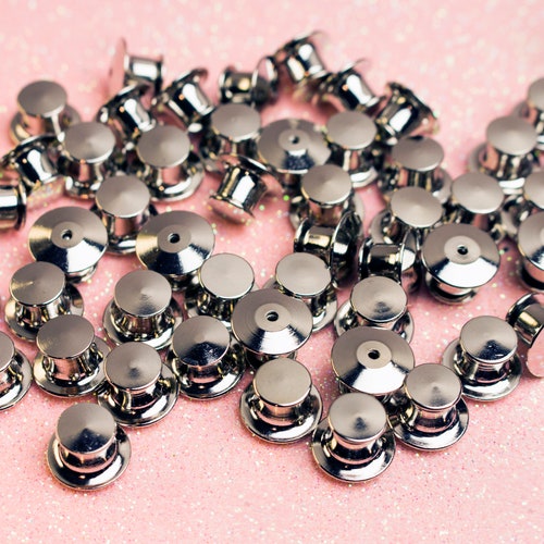 Locking Pin Backs No Tools Needed Silver Tone Locking Pin | Etsy