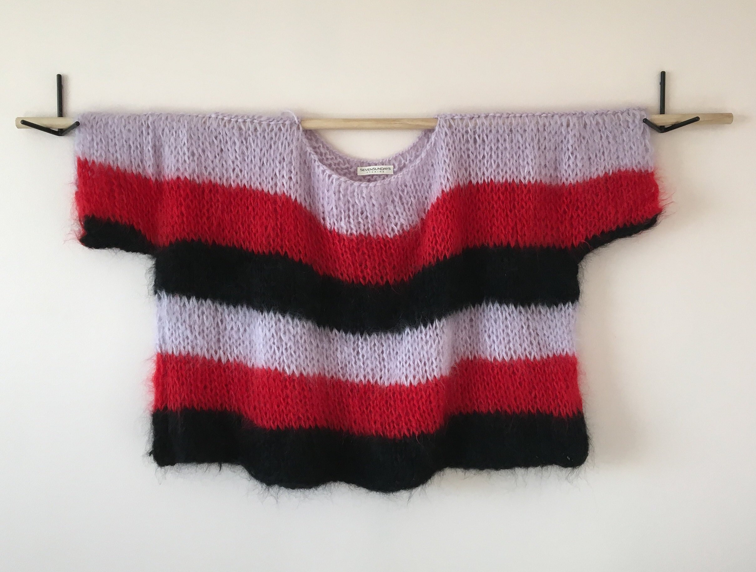 Anne-sophie Pullover. One off a Kind, Hand Knit Chunky Mohair Sweater ...