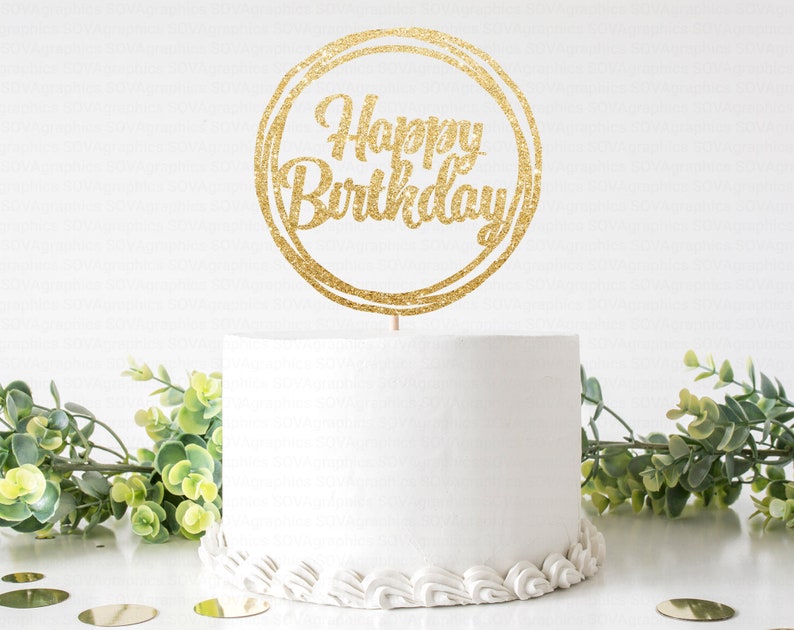 Circle Birthday Topper svg Circle Happy Birthday svg Happy - Etsy France