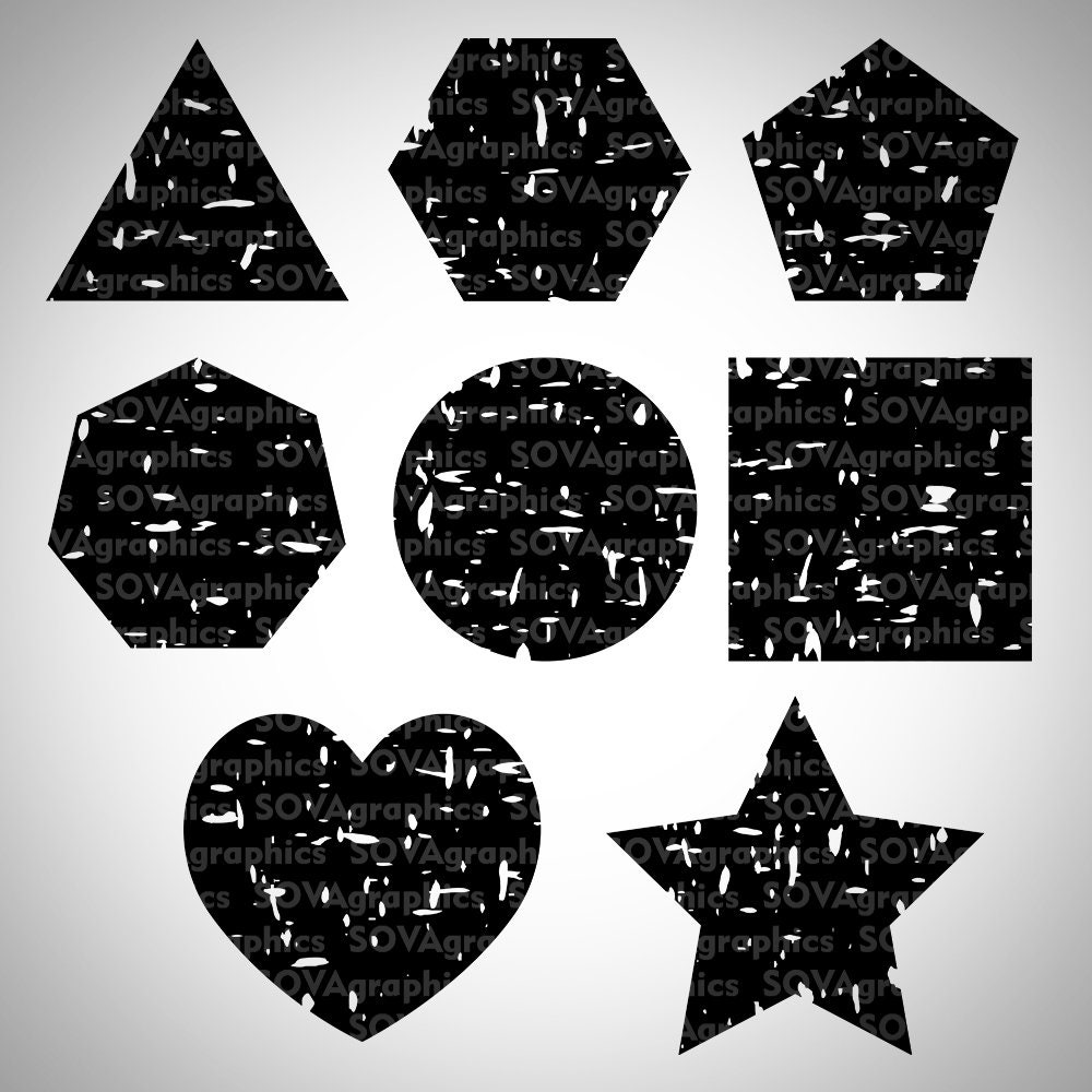 Shapes svg Grunge svg Distressed svg Square Star Circle | Etsy