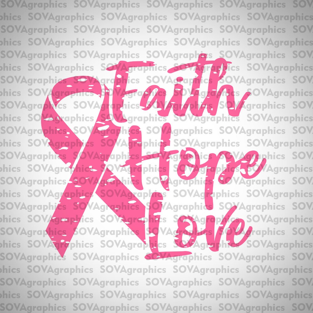Breast Cancer Svg Pink Ribbon Svg Grunge Svg Distressed | Etsy