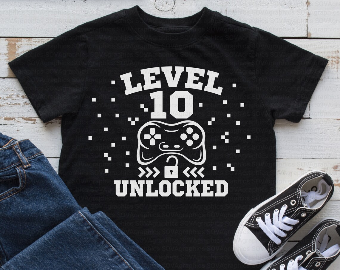 10th Birthday Svg Level 10 Unlocked Svg Tenth Birthday Svg - Etsy