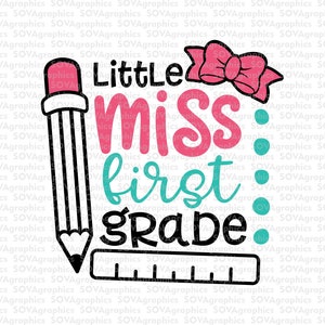 Little Miss First Grade Svg 1st Grade Svg Back to School - Etsy