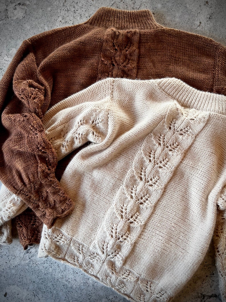 Classic Sweater Knitting Pattern -"windflower" Pullover, Easy Crew Neck ...