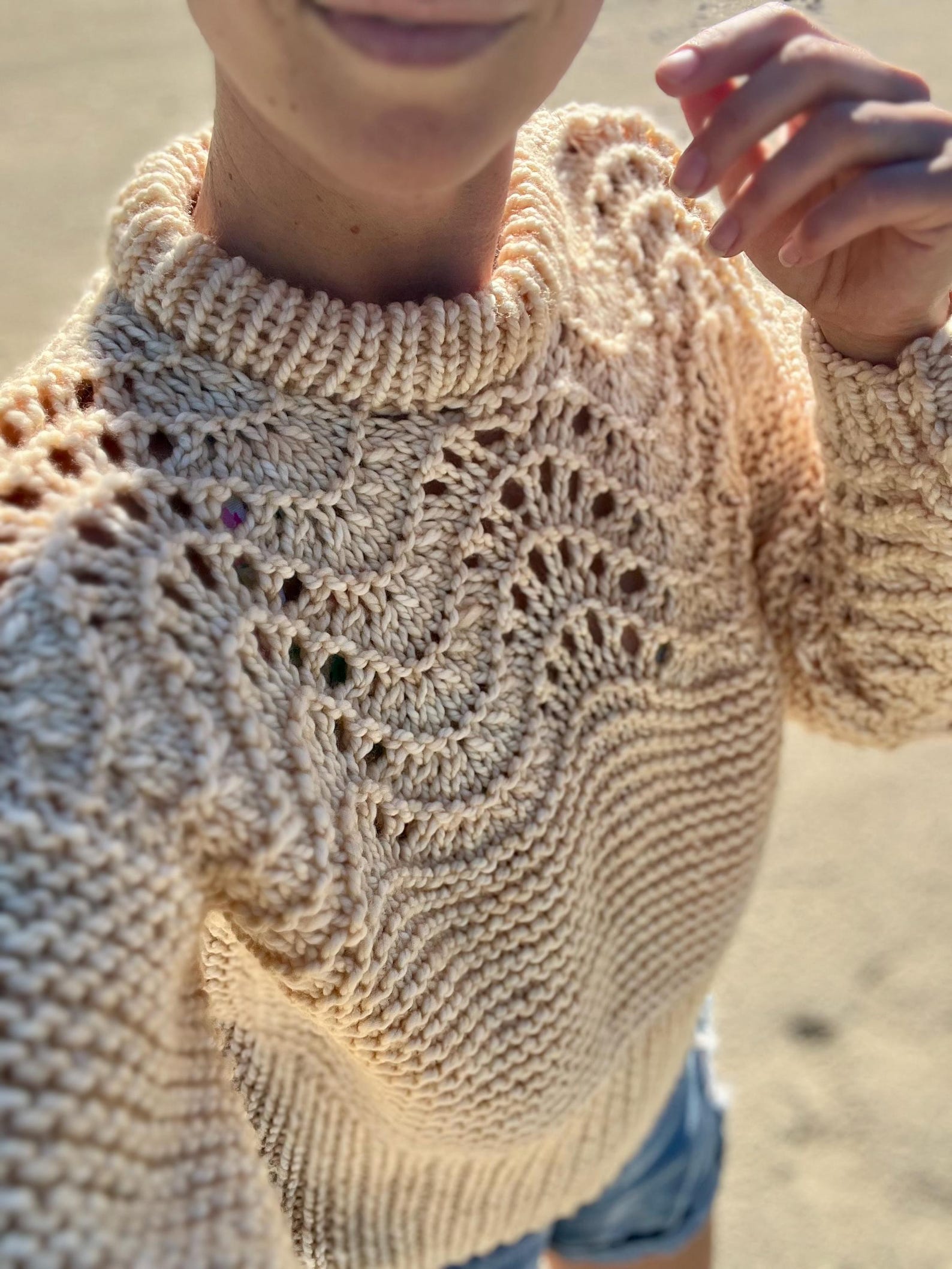 French Press Sweater Knitting Pattern: Chunky Lace Pullover (PDF ...