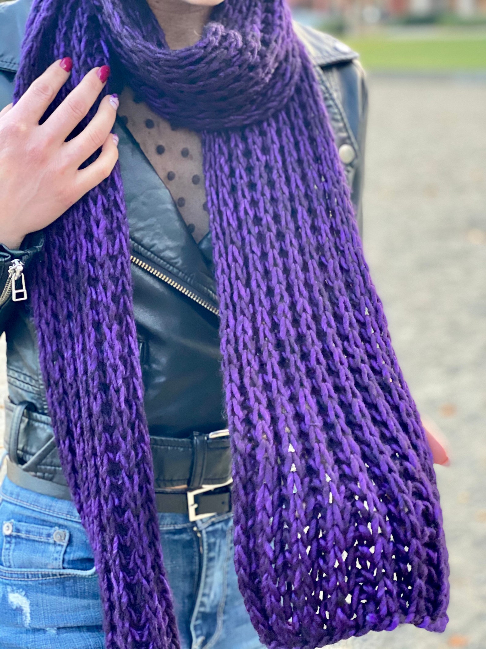 Chunky Knit Scarf KNITTING PATTERN, Easy Knit Scarf Pattern, Fishermans ...