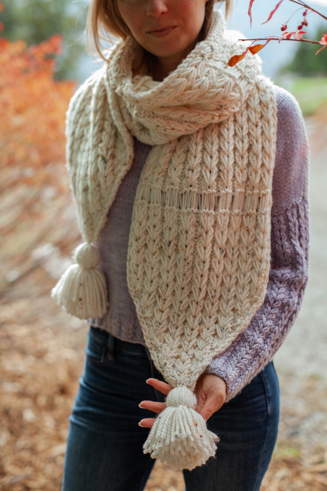 Chunky Knit Scarf KNITTING PATTERN, Easy Knit Scarf Pattern, Faux ...