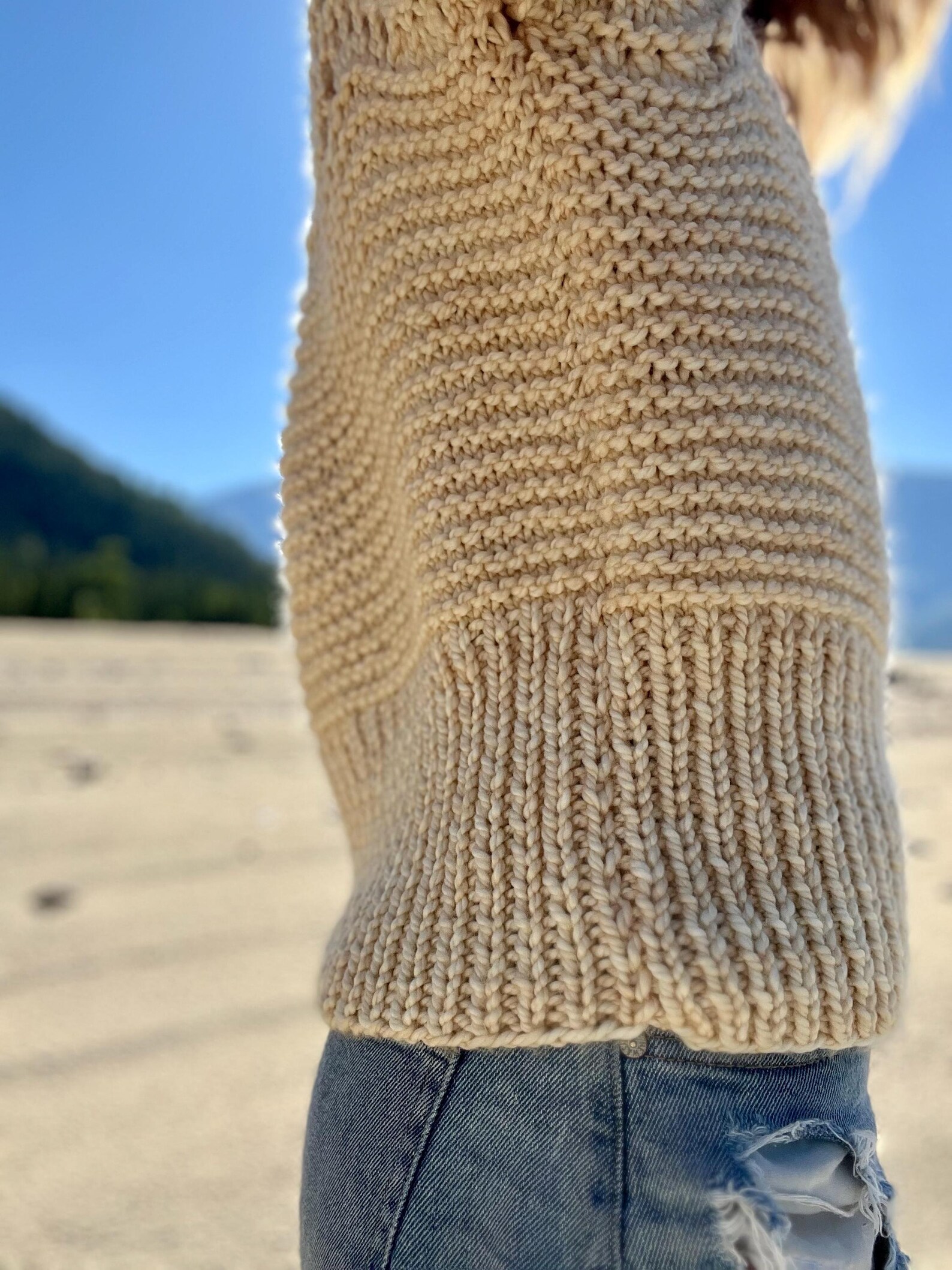 French Press Sweater Knitting Pattern: Chunky Lace Pullover (PDF ...
