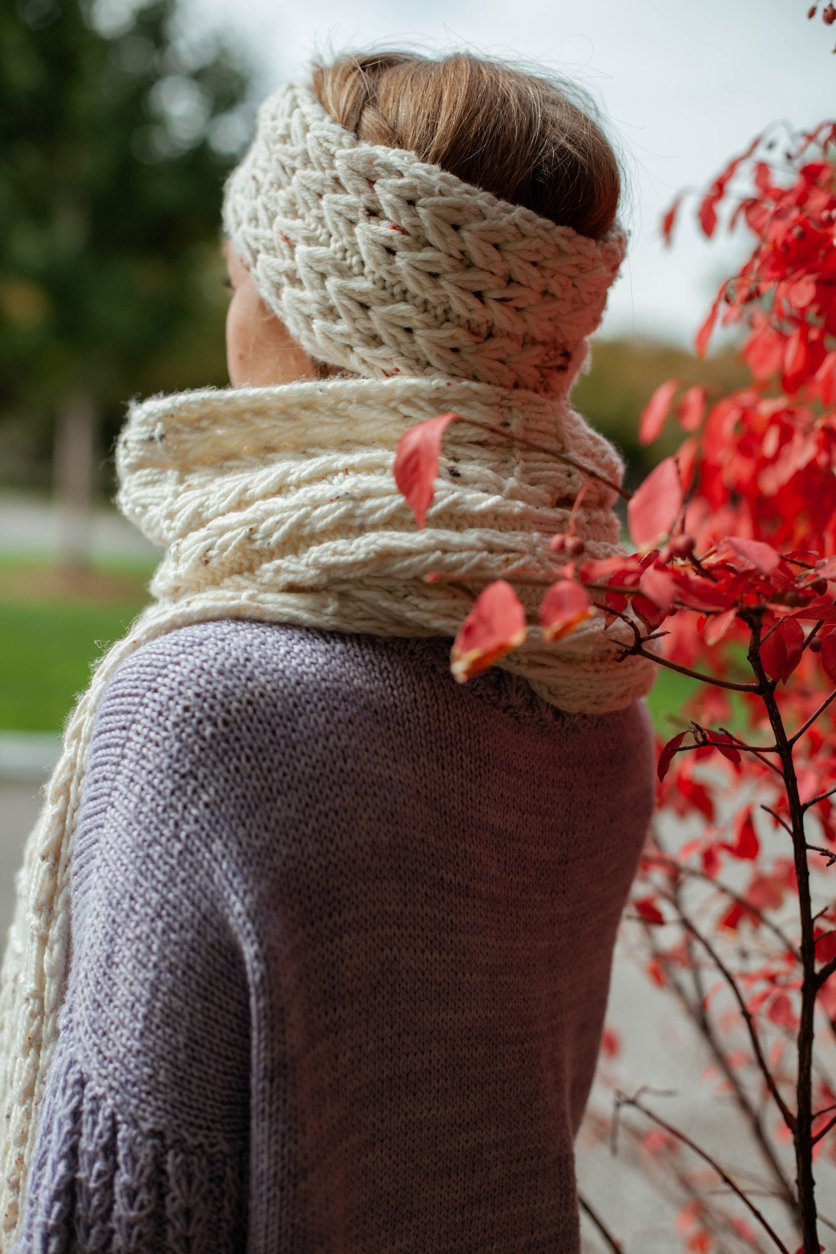 Chunky Knit Scarf KNITTING PATTERN, Easy Knit Scarf Pattern, Faux ...