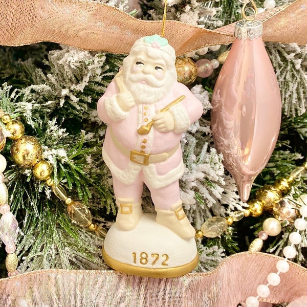 Pink Santa Figurine - Etsy