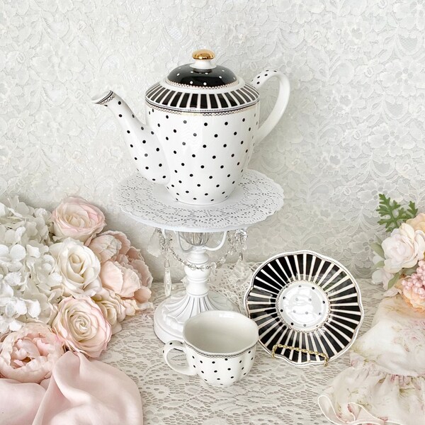 Polka Dot Teapot - Etsy