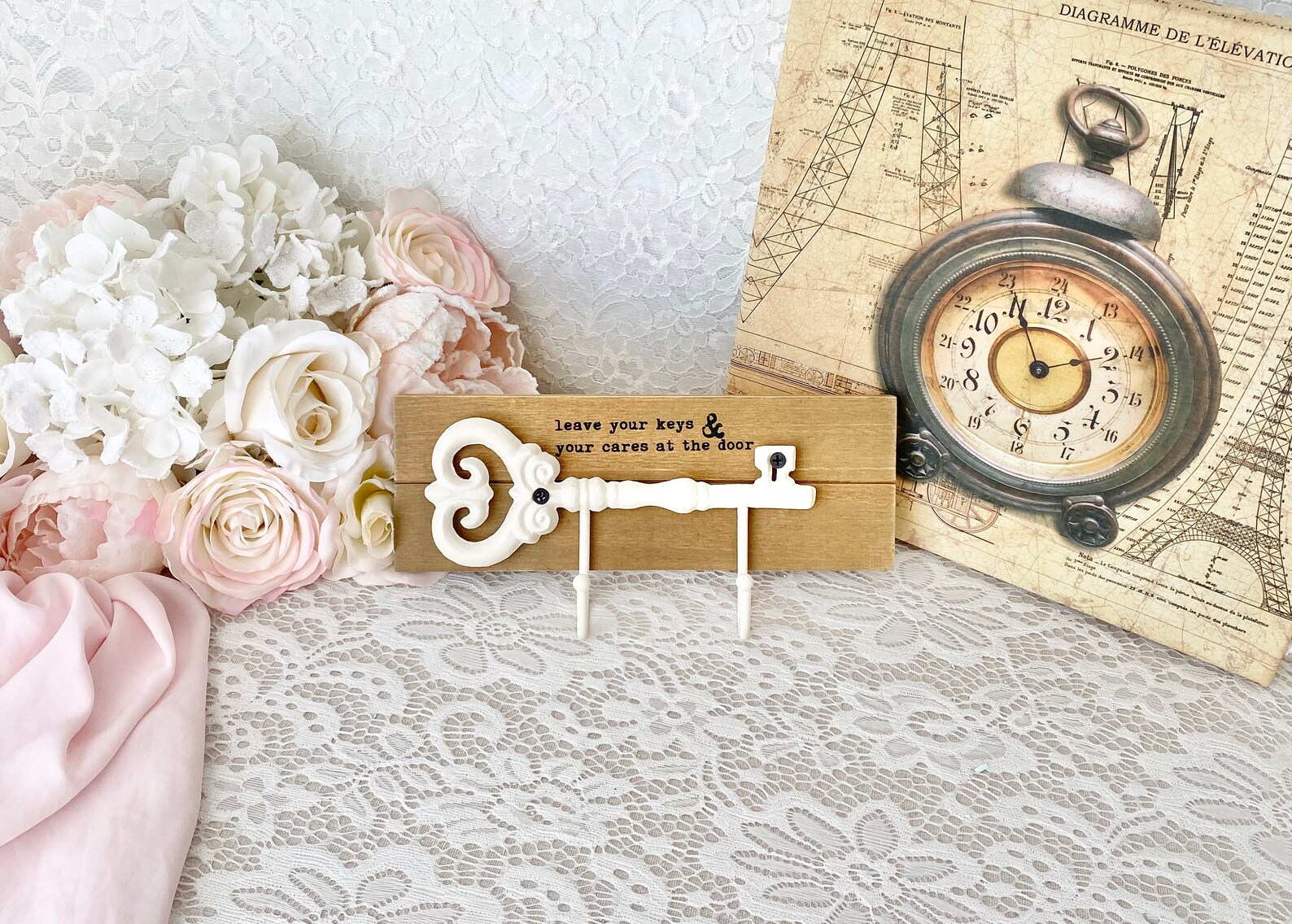 Farmhouse Key Holder Wall Key Holder Shabby Chic Wall Key - Etsy