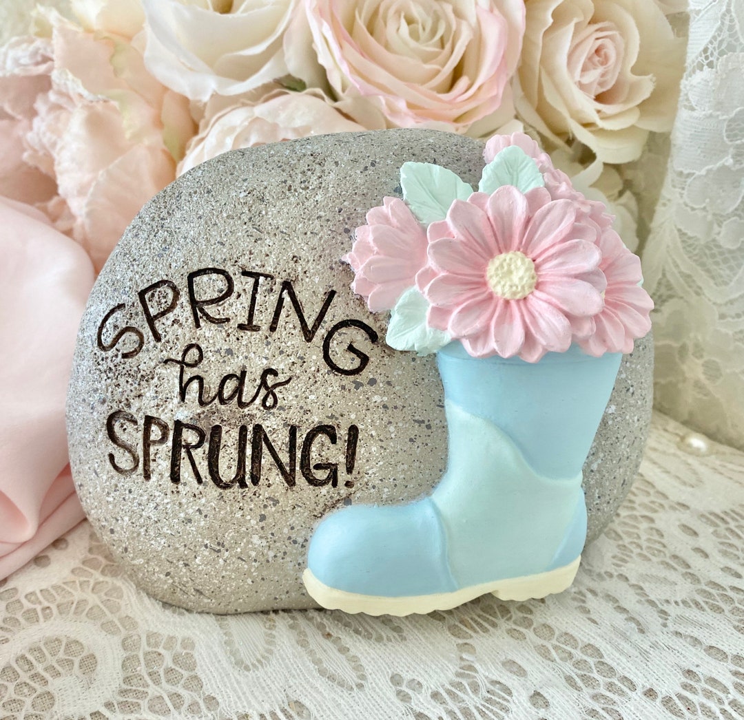 Faux Spring Garden Rock, Garden Rocks, Spring Signs, Spring Flowers ...