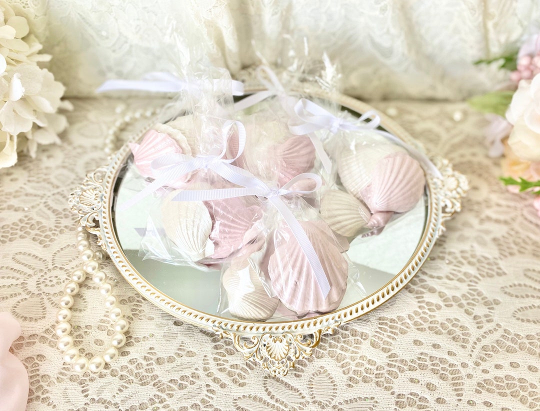 Pink and White Sea Shells, Pink Sea Shells, White Sea Shells, Pearlized ...