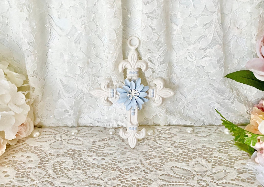Cross, Wall Cross, Shabby Chic Cross, Crosses, Metal Cross, Blue Cross ...