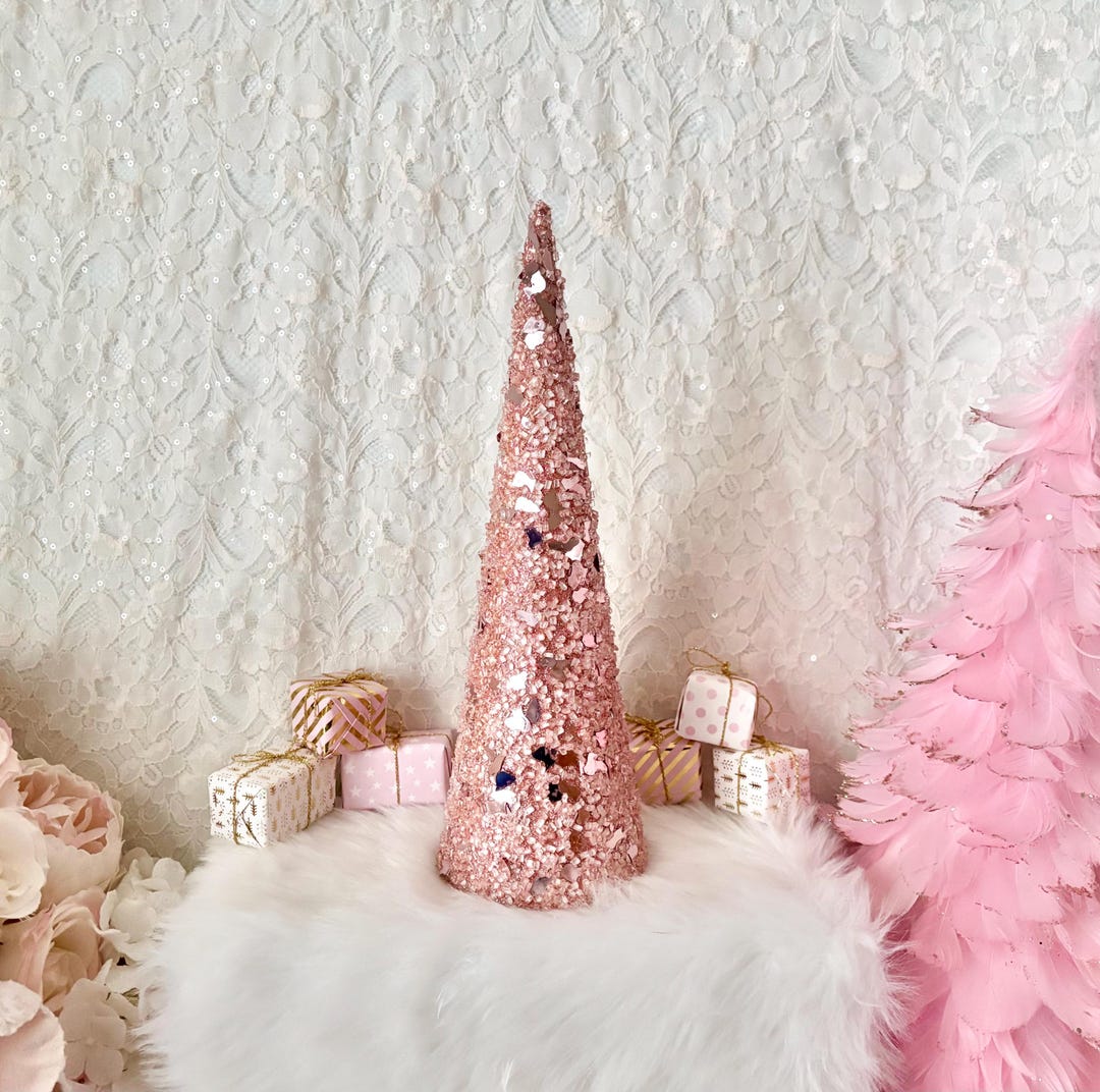 Pink Sparkle Christmas Tree, Pink Christmas Trees, Glitter Trees, Pink ...