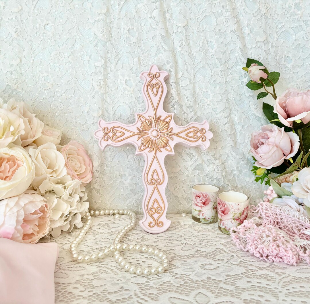Pink and Gold Crucifix, Pink and Gold Cross, Crosses, Crucifix ...