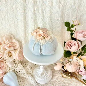 Decorative Blue Fall Pumpkin, Shabby Chic Pumpkins, Fall Pumpkins, Soft ...