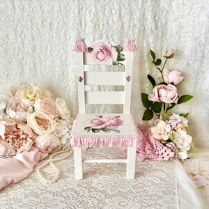 Shabby Chic Doll Chair: Vintage Decoupage Pink Roses Decor, Shabby Chic ...