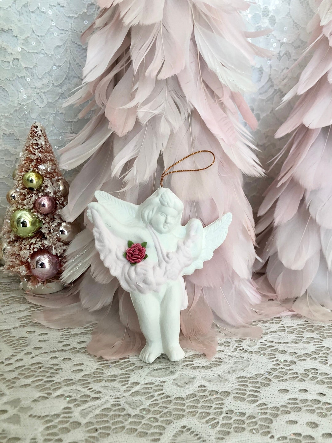 Cherubs, Cherub Ornaments, Pink Cherubs, Shabby Chic Cherubs, Christmas ...