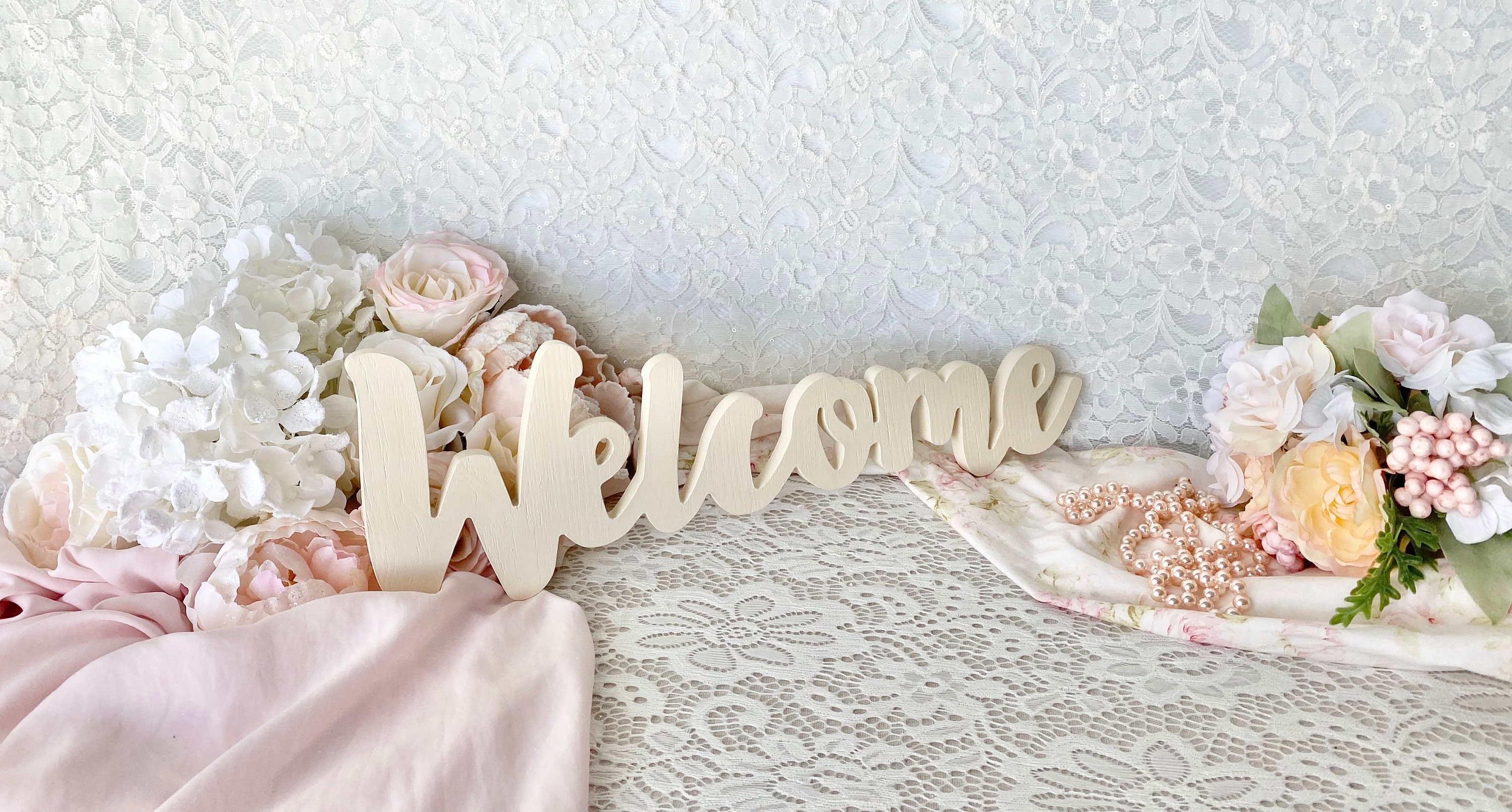 Shabby Chic Welcome Sign Welcome Signs Farmhouse Welcome | Etsy