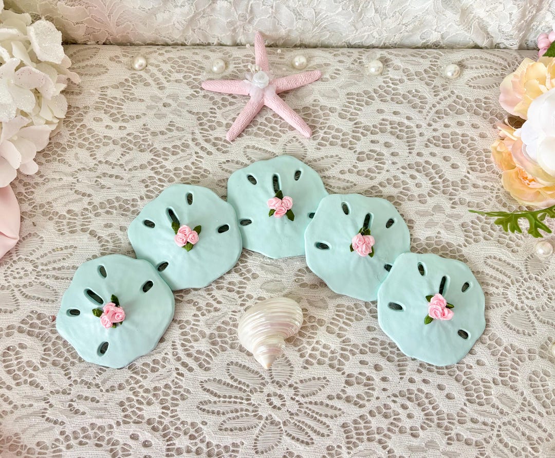 Blue Mint Faux Sand Dollars, Sand Dollars, Blue Sand Dollars,shabby ...