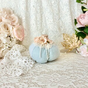 Decorative Blue Fall Pumpkin, Shabby Chic Pumpkins, Fall Pumpkins, Soft ...