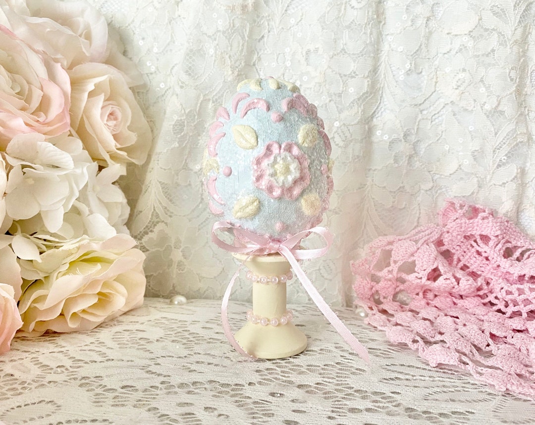 Easter Egg, Glittered Easter Egg, Easter Decor, Easter Table Decor, Shabby Chic Easter Eggs ...