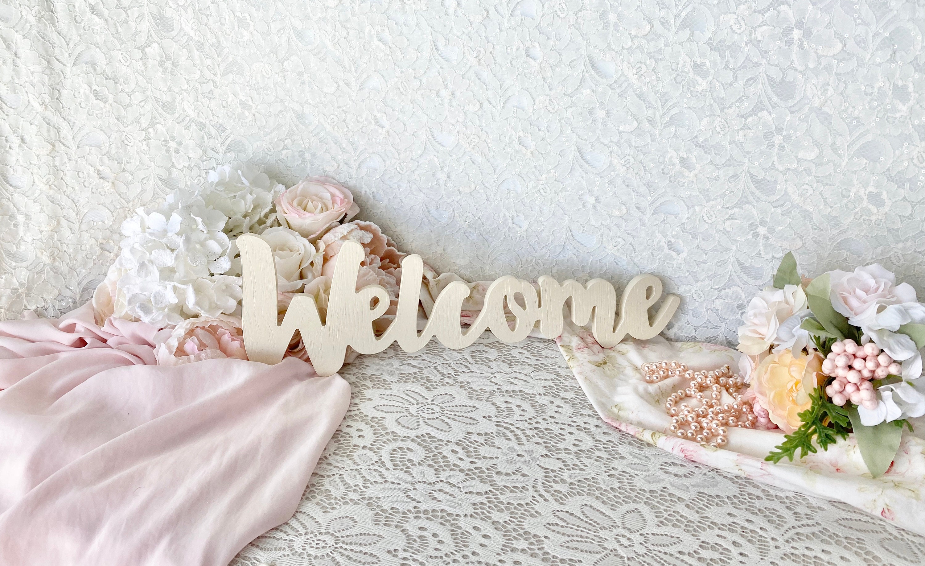 Shabby Chic Welcome Sign Welcome Signs Farmhouse Welcome | Etsy