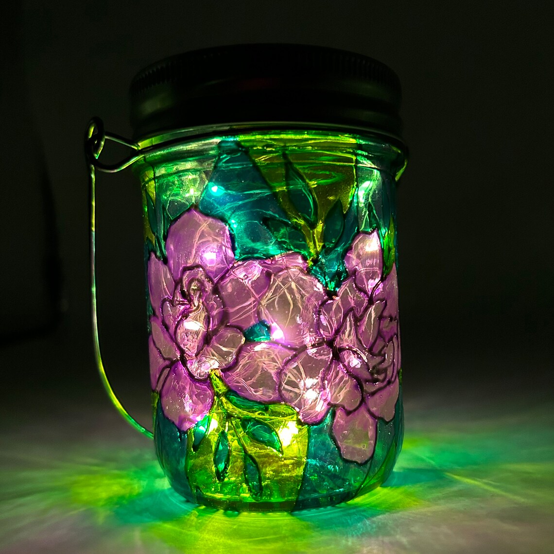 Purple Rose Light / Purple Solar Light / Coneflower Garden Light ...