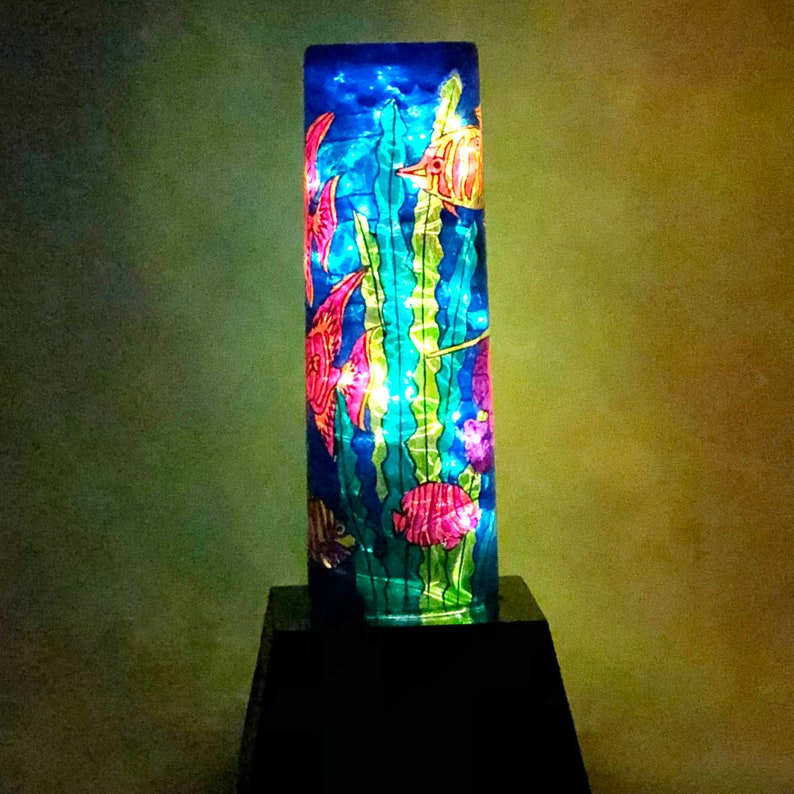 Ocean Night Light / Tropical Fish Mood Light / Hand Painted - Etsy
