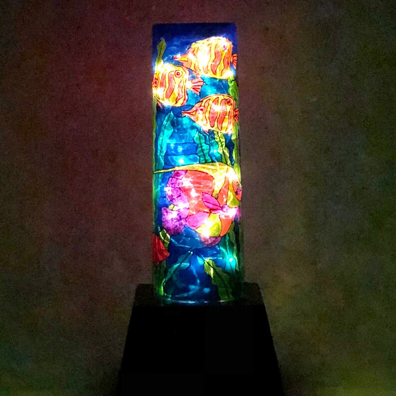 Ocean Night Light / Tropical Fish Mood Light / Hand Painted - Etsy