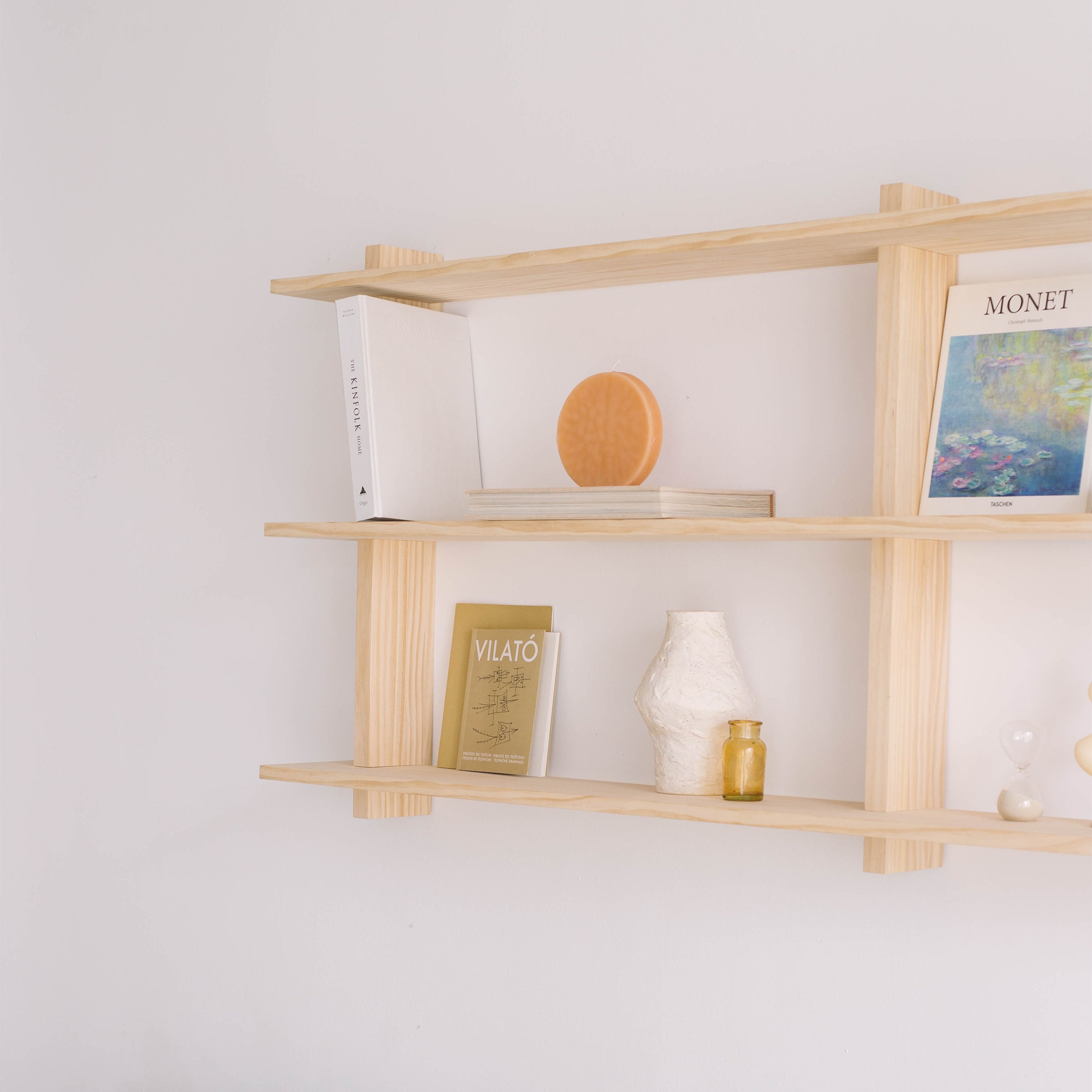 Solid Wood Floating Shelf, Handmade Wall Shelf - Miramar - Etsy