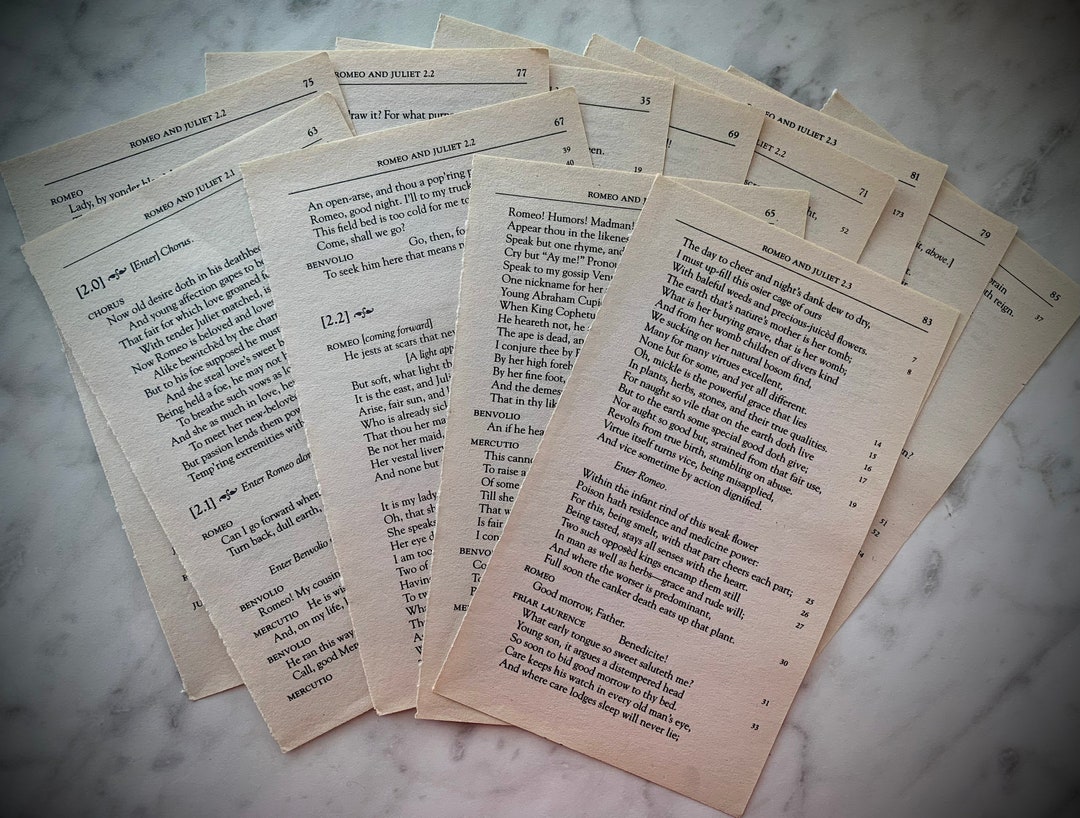 35 Weathered Book Pages From Romeo and Juliet for Crafts - Etsy
