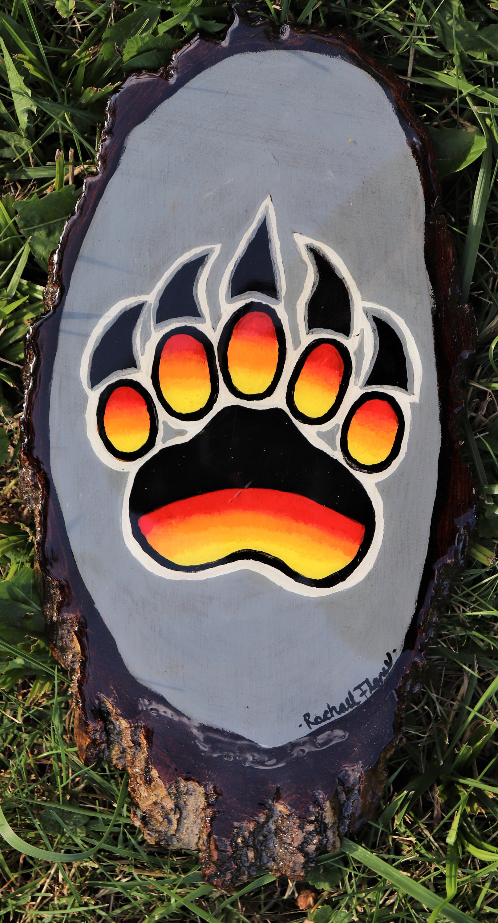 Native Bear Paw (acrylic on Wood Covered in Resin) "yona" - Etsy