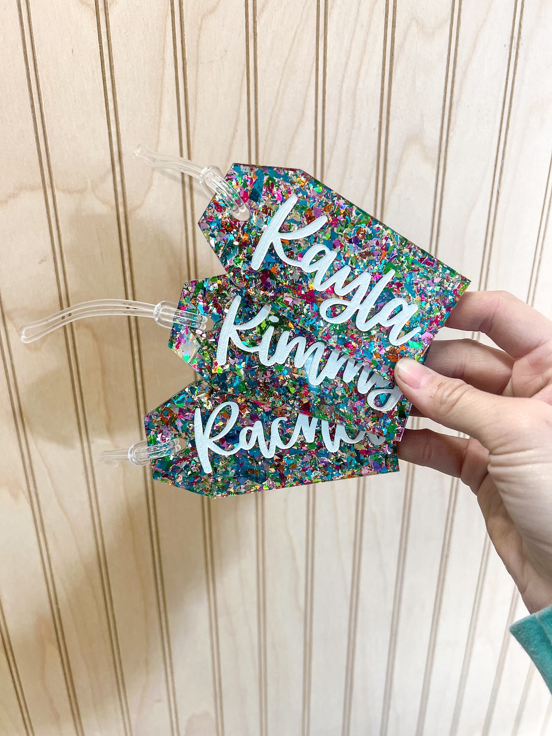 Glitter Confetti Luggage Tag - Etsy