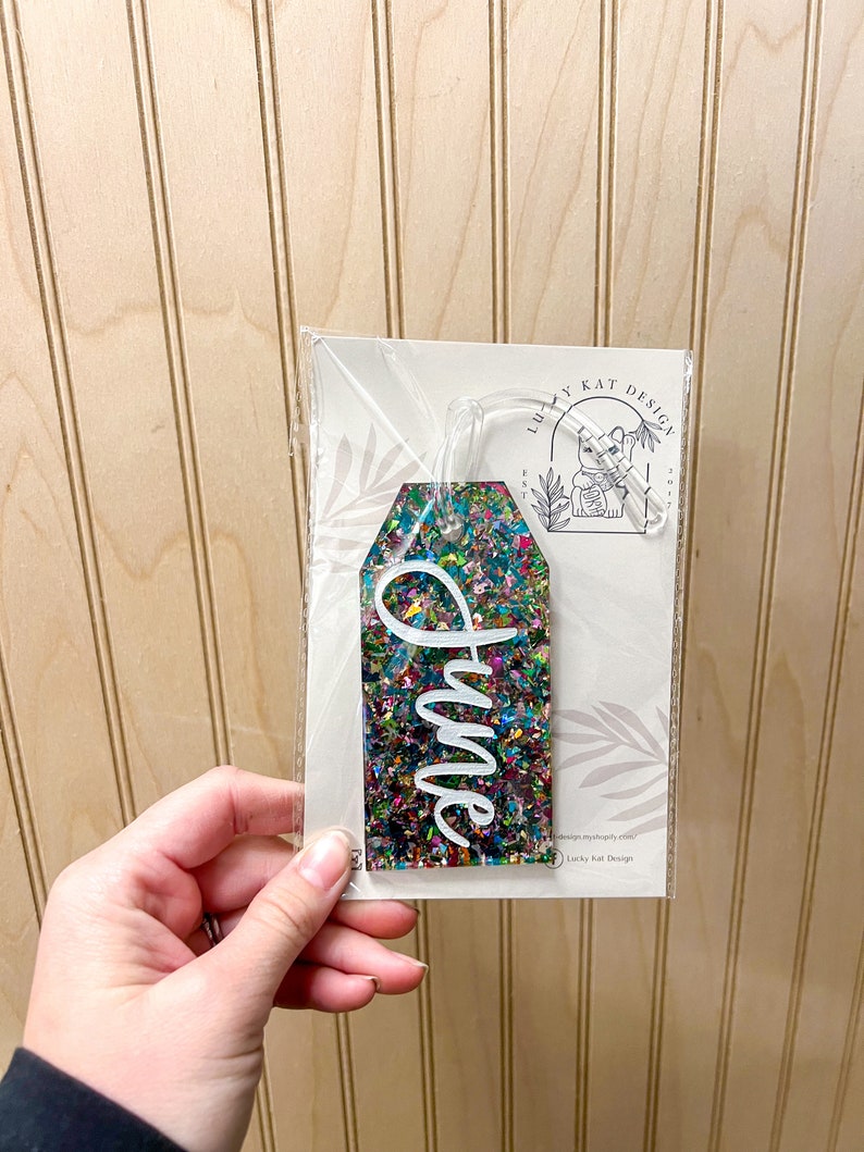 Glitter Confetti Luggage Tag - Etsy