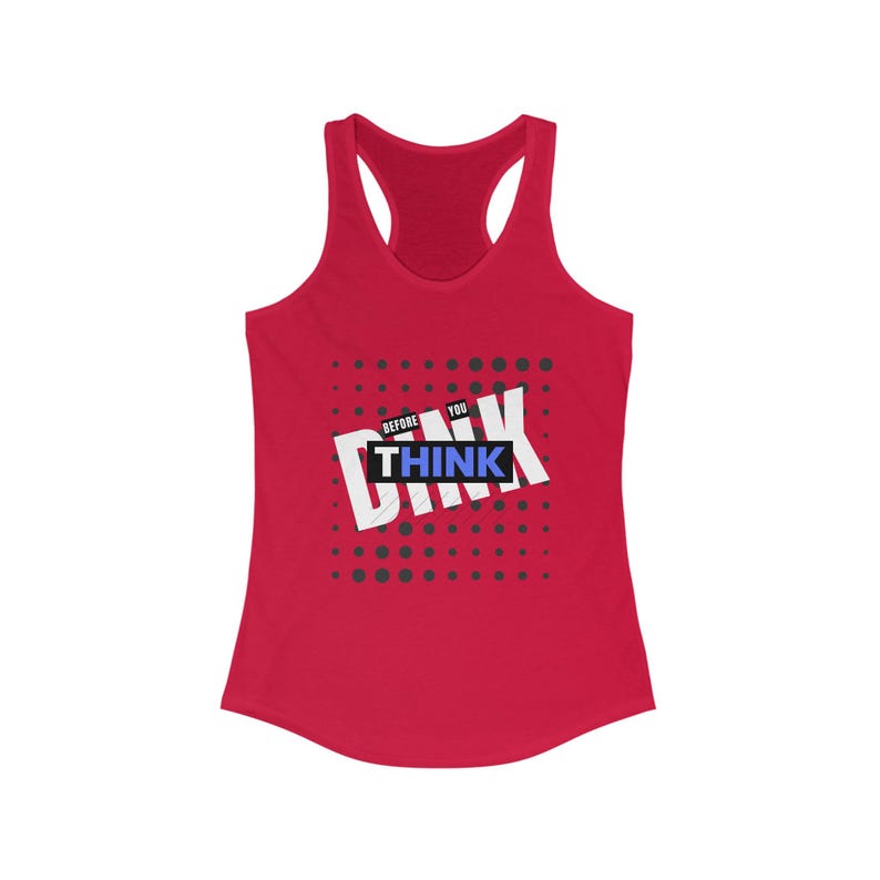 Think Before You Dink Pickleball Tank Top, Pickleball Racerback Tank ...