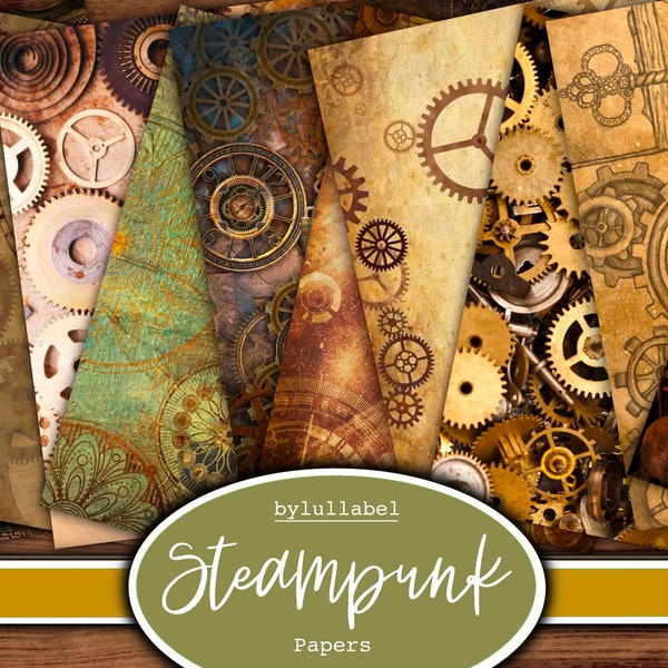 Steampunk Writing Digital Paper - Etsy UK