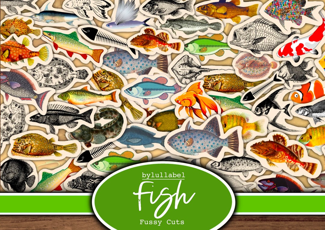 Fish Fussy Cuts: Ephemera for Junk Journals (JPG) - Etsy