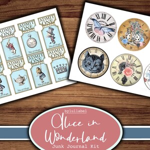 Alice in Wonderland Junk Journal Kit,ephemera Printable Kit,uk. Magic ...