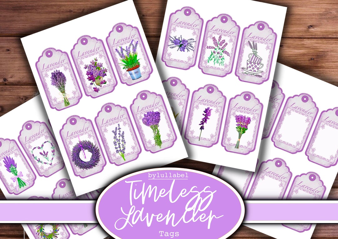 Vintage Lavender Inspired Tags, Lilac Junk Journal Ephemera, Botanical ...
