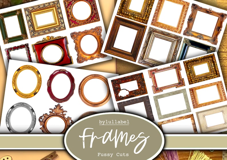 Vintage Frames Ephemera: Junk Journal Embellishments (digital Download ...